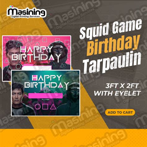 Squid Game Inspired Birthday Banner Tarpaulin Shopee Philippines