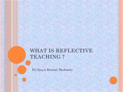 Reflective Teaching Bed Paper Important Notes Pptx