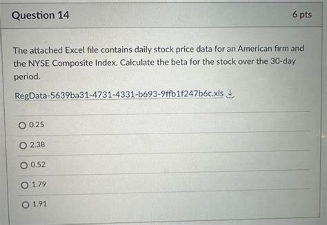 Solved The Attached Excel File Contains Daily Stock Price Chegg