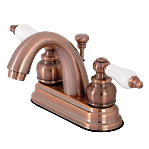 Kingston Brass Restoration Antique Copper 4 In Centerset 2 Handle