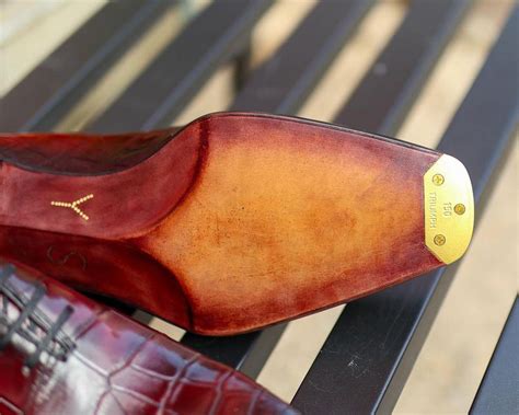 Patina Exotic Leather Oxford Shoes Hand Welted And Hand Lasted With