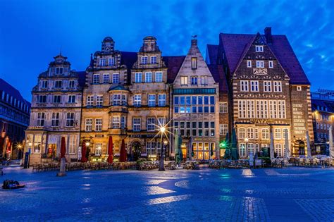Bremen Marketplace Blue Hour Free Photo On Pixabay