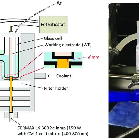 Custom Made Photoelectrochemical Cell Schematic Illustration Left