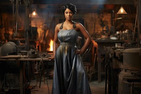 Premium Photo Portrait Of A Professional Blacksmith Girl In Her