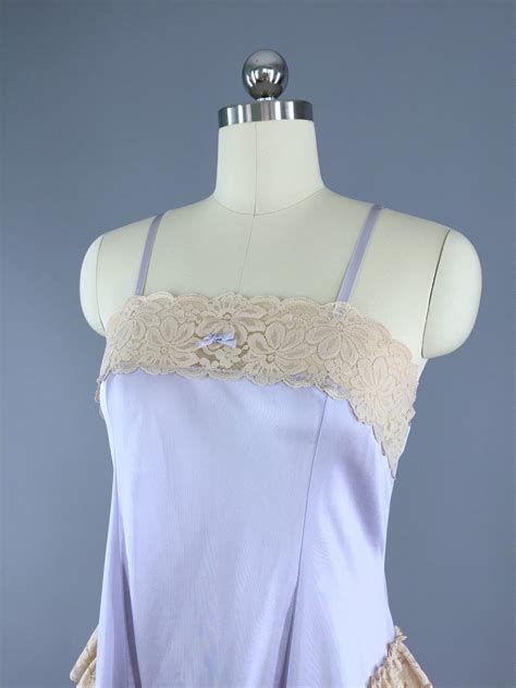 Vintage Camisole Lavender Blue Lace