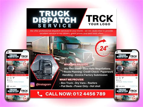 Freight Dispatcher Flyer Canva Template For Diy Social Media Etsy