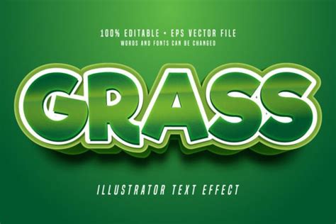 Grass 3d Illustrator Text Effect Font Graphic By Gkmoni · Creative Fabrica