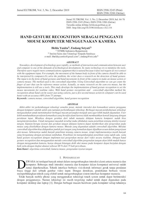 pdf hand gesture recognition sebagai pengganti mouse … dokumen tips