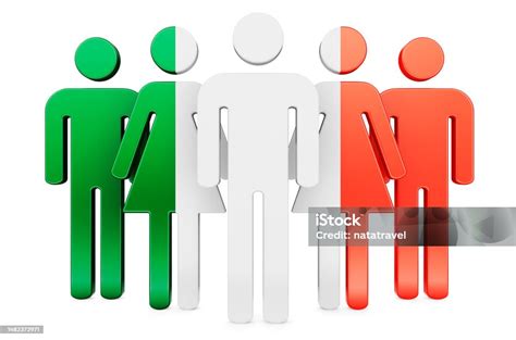 아일랜드 국기로 그림을 붙입니다 사회 공동체 및 아일랜드 시민 3d 렌더링 3차원 형태에 대한 스톡 사진 및 기타 이미지 3