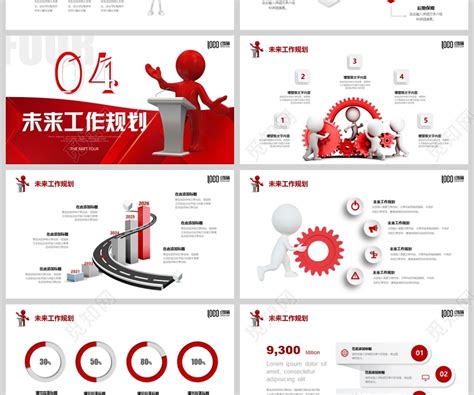 红色3d商务小人2020年终岗位述职报告年度总结工作计划ppppt下载 觅知网