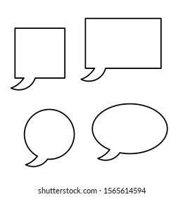 Blank White Speech Bubbles Set Isolated Stock Vector Royalty Free