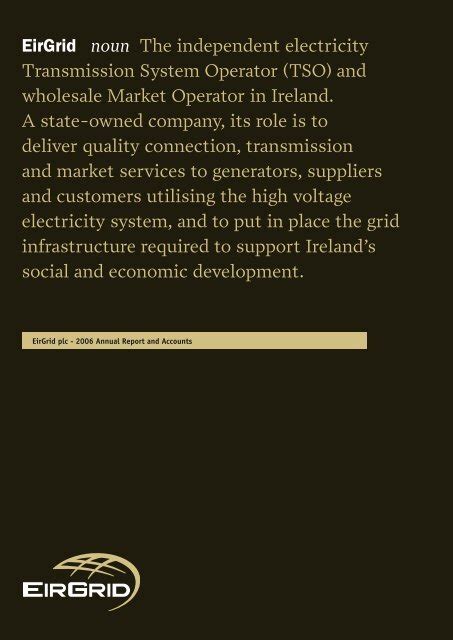 Eirgrid Noun The Independent Electricity Transmission System