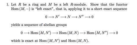 solved 1 let r be a ring and m be a left r module show