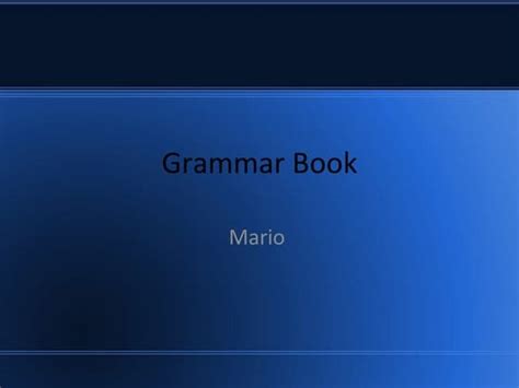 Grammar Book 1 Odp