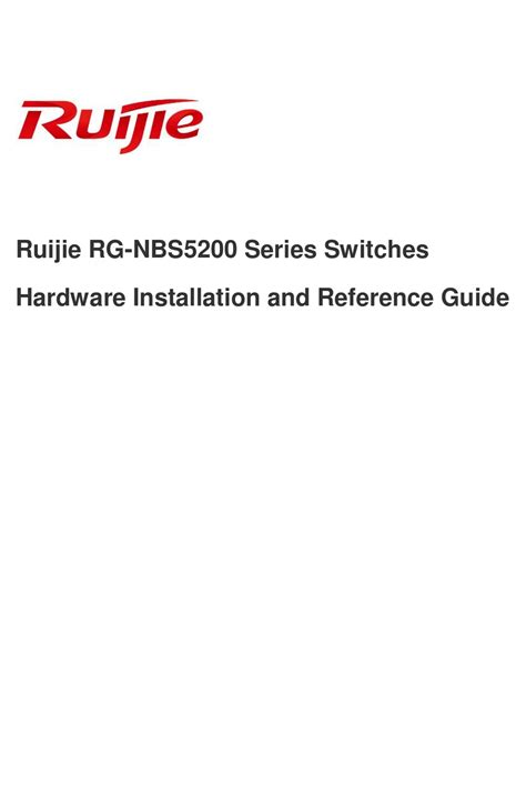 Ruijie Rg Nbs5200 Series Hardware Installation And Reference Manual Pdf Download Manualslib