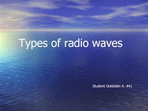Types Of Radio Waves