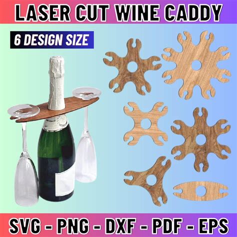 Wine Caddy Svg Wine Glass Holder Svg Laser Cut File Wine Caddy