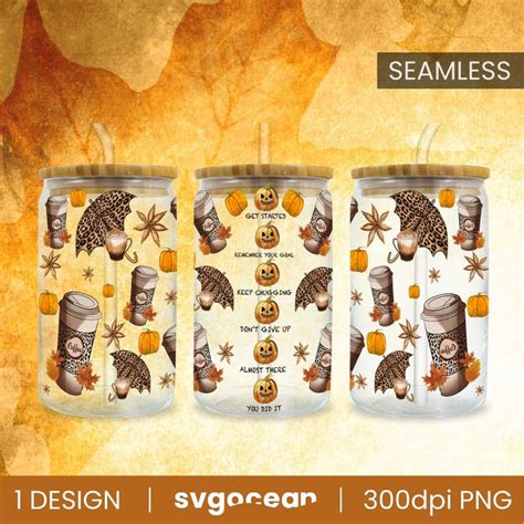Fall Can Glass Bundle Vector For Instant Download Svg Ocean — Svgocean