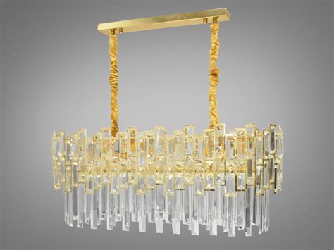 Кришталева люстра овальної форми для вітальні арт 21118 800x350s Gold Люстри оптом та в