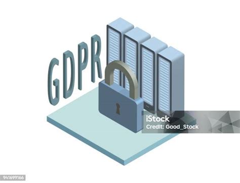 Gdpr 개념 아이소메트릭 그림 일반 데이터 보호 규칙입니다 개인정보의 보호입니다 벡터 상징 흰색 배경에 고립 3차원 형태에 대한 스톡 벡터 아트 및 기타 이미지 Istock