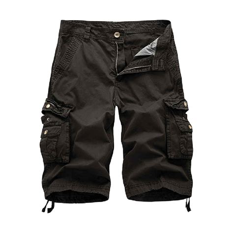 Gibobby Mens Long Cargo Shorts Casual Below Knee Capri Shorts Relaxed