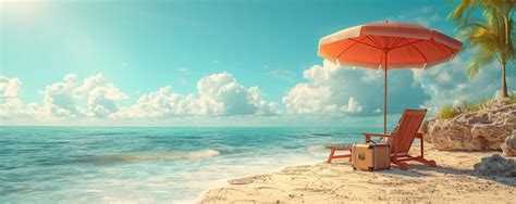 Premium Photo Early Retirement Concept With Beach Chair Background