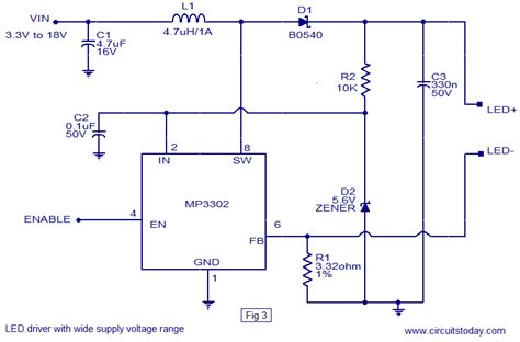 Led Driver Based On Mp3302 Led Driver Ic Working Circuit Diagram