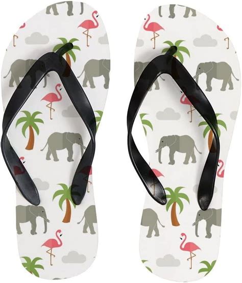 Dreamtimes Women Flip Flops Slippers Cute Elephants Animal Tropical