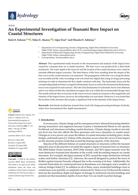 PDF An Experimental Investigation Of Tsunami Bore Impact On Coastal Structures