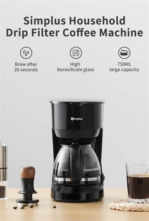 Simplus Drip Coffee Maker Coffee Machine 750ml Large Capacity Brew