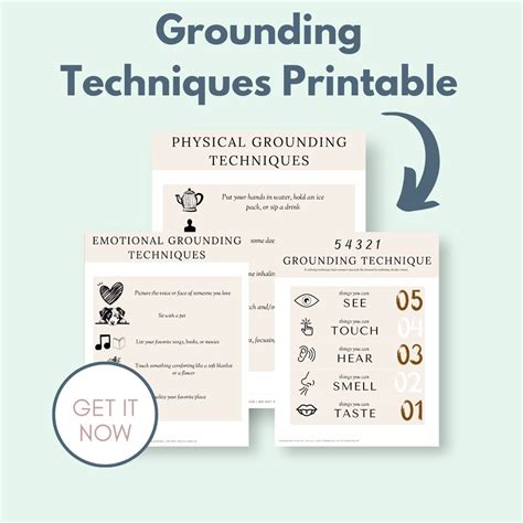 Grounding Techniques Printable Anxiety Techniques Printable Pdf Instant