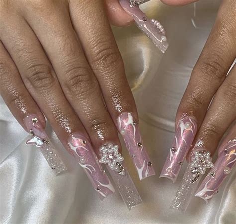 Pin By Xenia 🍒 On Nails Inspo 4 U Pink Acrylic Nails Long Acrylic
