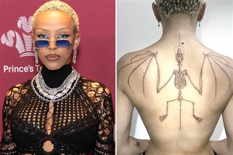Doja Cat Reveals Massive Back Tattoo Of A Bat Skeleton — See Her New
