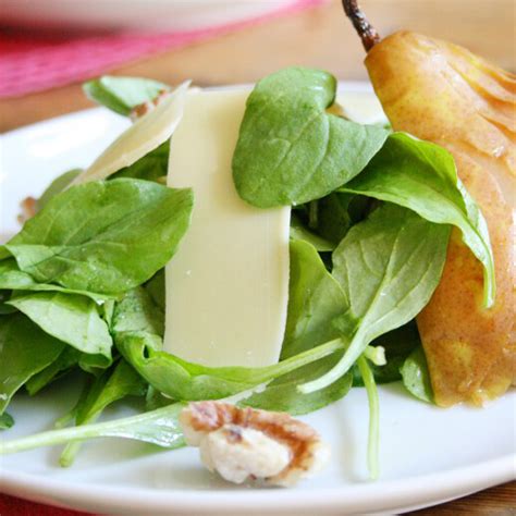 Roasted Pear And Arugula Salad With Shaved Comté And Walnuts Comte Usa