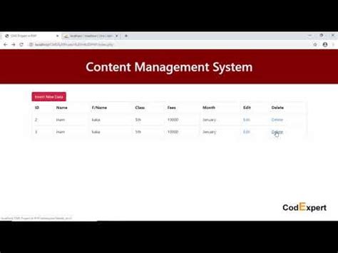 50 CMS Project In PHP Deleting Data From Database Through Form In PHP