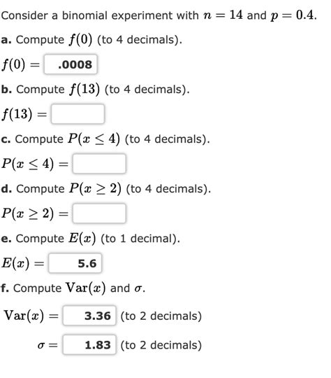 Solved Consider A Binomial Experiment With N And P Chegg Com