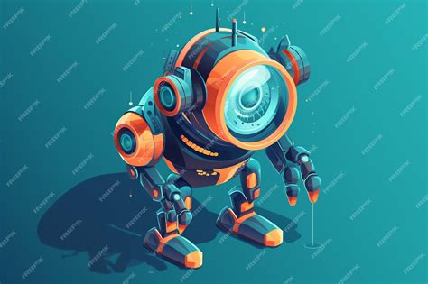 Premium Ai Image Robot With A Magnifying Glass On A Dark Background