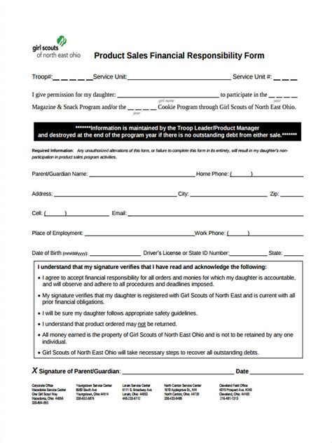 Free 8 Financial Responsibility Forms In Pdf Ms Word Excel