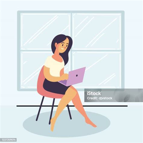 랩톱으로 일하는 프리랜서 노트북에 대한 스톡 벡터 아트 및 기타 이미지 노트북 노트북 사용하기 디자인 Istock