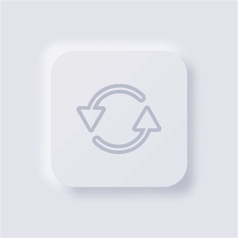 Circular Rotation Arrow Icon White Neumorphism Soft Ui Design For Web
