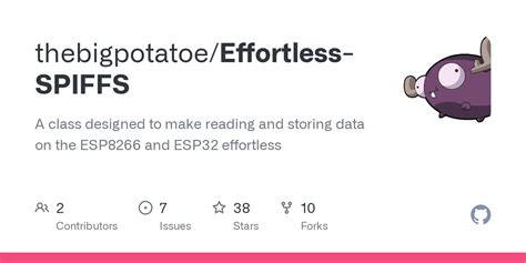 Github Thebigpotatoeeffortless Spiffs A Class Designed To Make Reading And Storing Data On