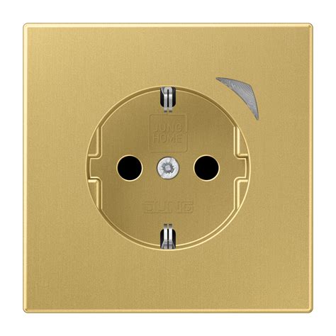 Jung Home Schuko® Socket Energy Safety Plus Classic Brass Bt Me