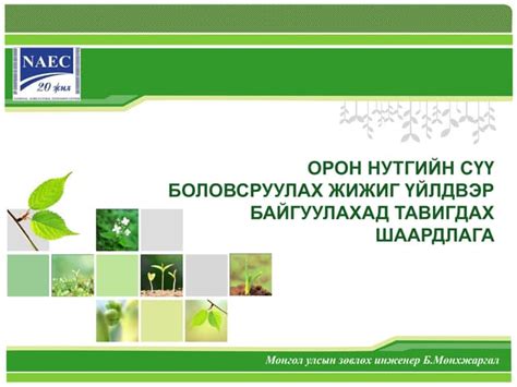 ОРОН НУТГИЙН СҮҮ БОЛОВСРУУЛАХ ЖИЖИГ ҮЙЛДВЭР БАЙГУУЛАХАД ТАВИГДАХ