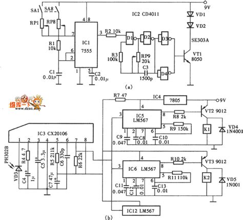 Circuit Diagram Of Channel Infrared Ray Remote Control Remote Control Circuit Circuit