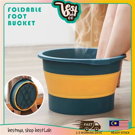 Simplybest 12l Collapsible Pail Foot Soaking Massage Basin Pedicure