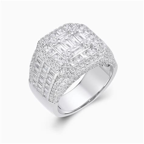 Shining Star Hiphop Sterling Silver Vvs Moissanite Baguette Square Ring