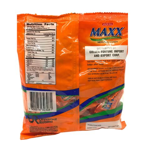 Jack And Jill Maxx Dalandan Orange Menthol Candy 200grefreshing Treat Pinoy Groseri