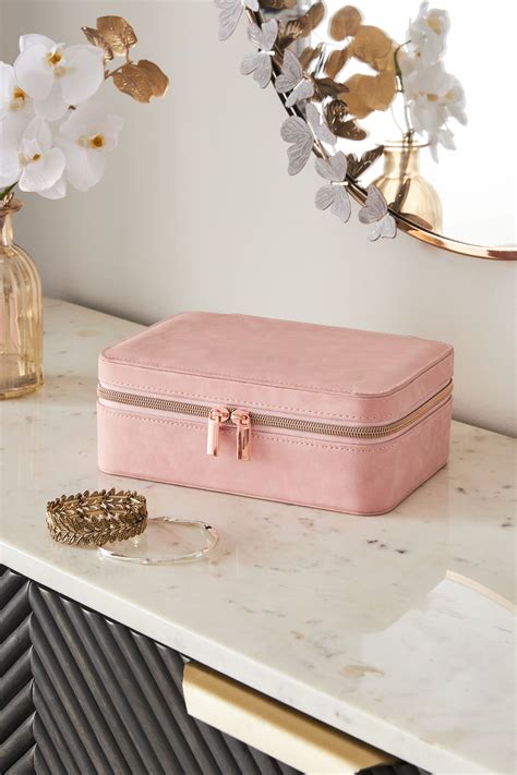 Buy Pink Faux Leather Travel Jewellery Box With Removable Mini Box From The Next Uk Online Shop