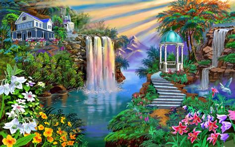 Download A Beautiful Land Of Paradise Created By Jehovah Wallpaper