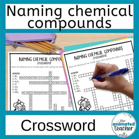Free Naming Chemical Compounds Crossword Worksheet By The Animated Teacher